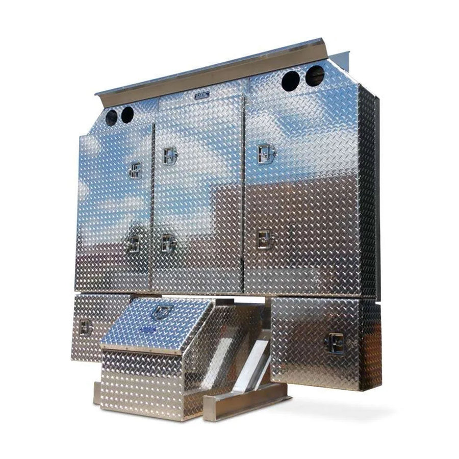 Cab Rack Enclosed with 3 Doors, 2 T-Handles each Aluminum 2 Chain Hang ...